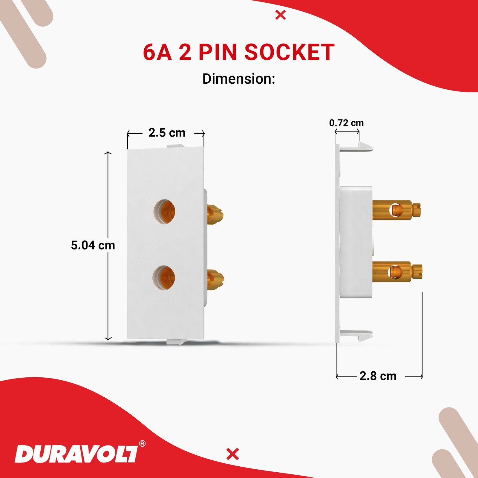 6A 2 Pin Socket – Duravolt